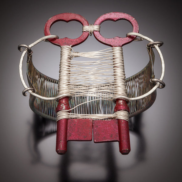 Woven Two Skelton Key Cuff - Original Sin Jewelry